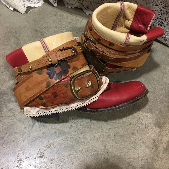Shoes | Red Cowboy Boots Size 6 Upcycled Cowgirl Boots | Poshmark